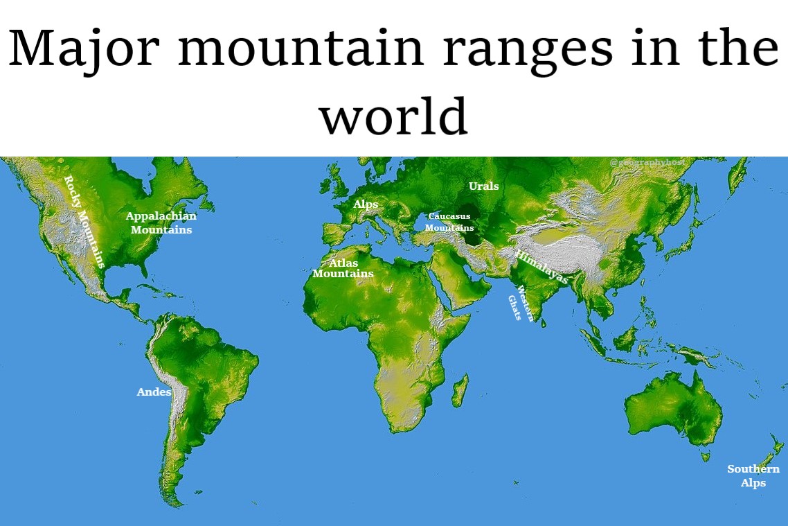 Major mountain ranges in the world - GEOGRAPHY HOST
