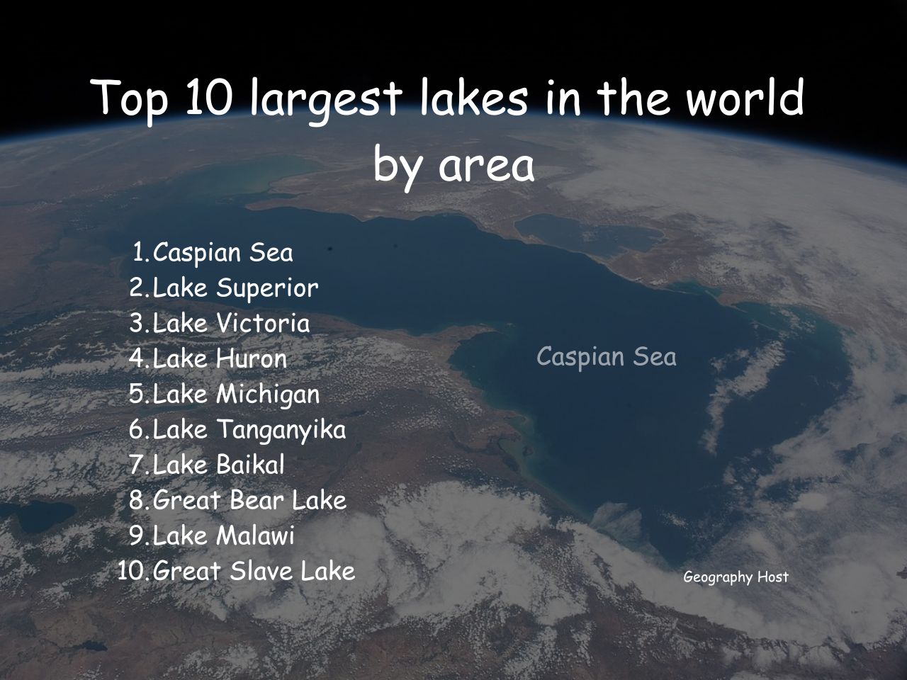 Top 10 largest lakes in the world by area - GEOGRAPHY HOST