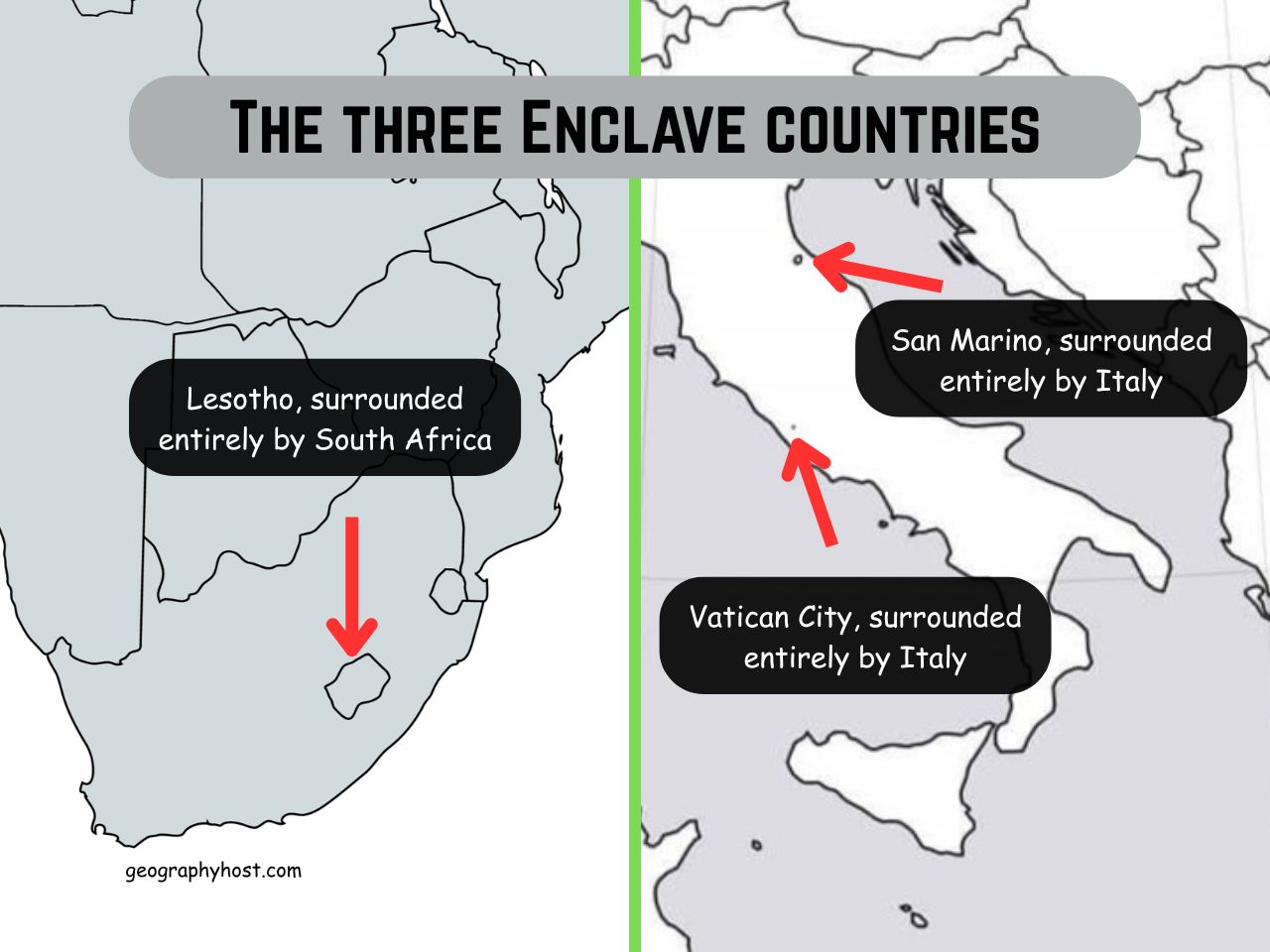 The three enclave countries in the world - GEOGRAPHY HOST