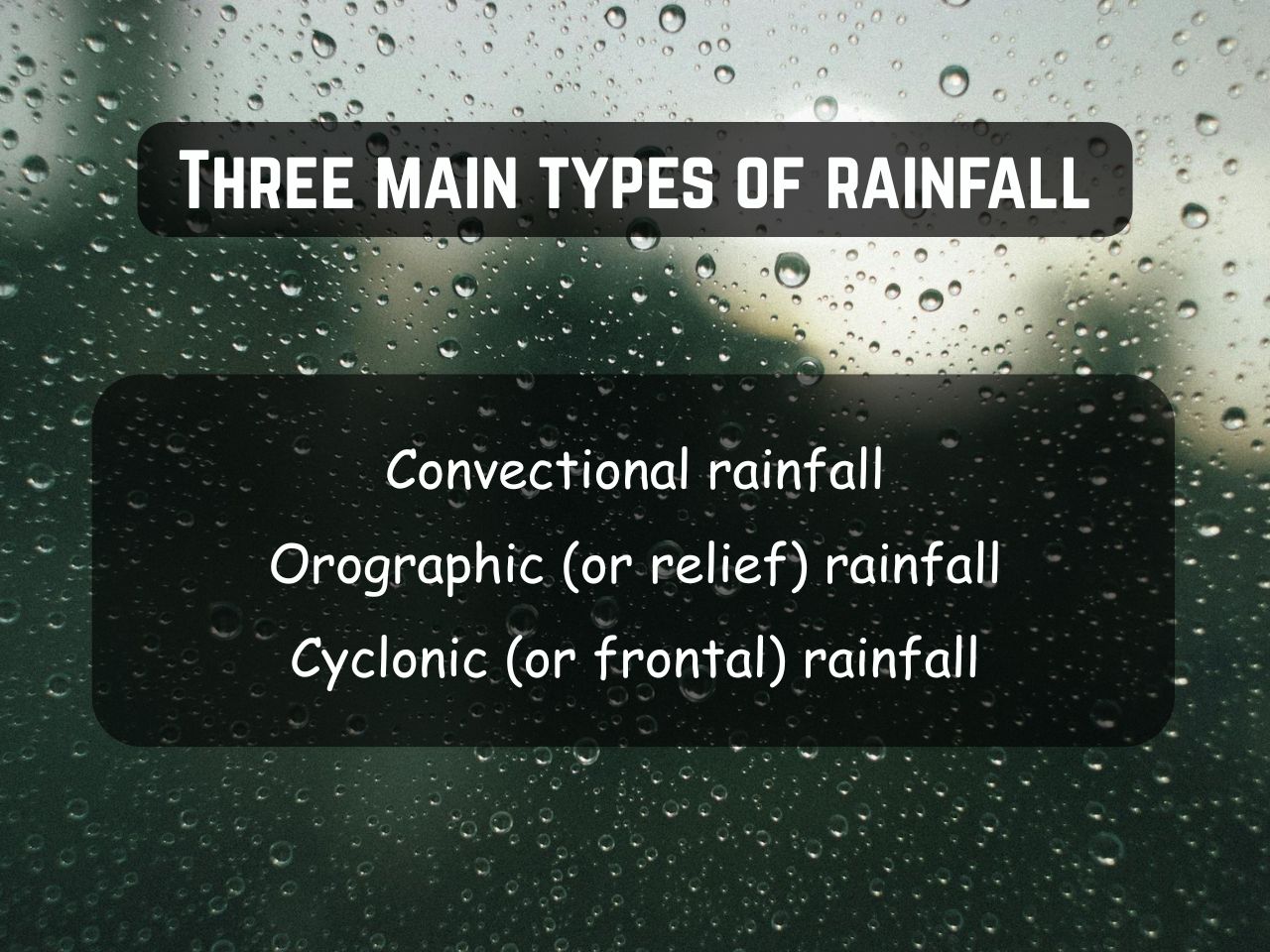 Types of Rainfall | Convectional, Orographic, and Cyclonic