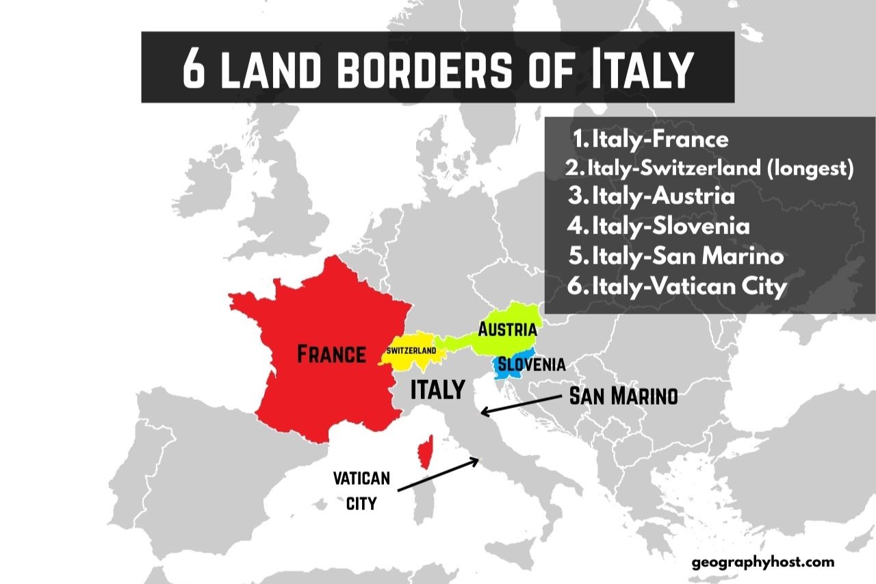 What are the 6 countries that border Italy? - GEOGRAPHY HOST
