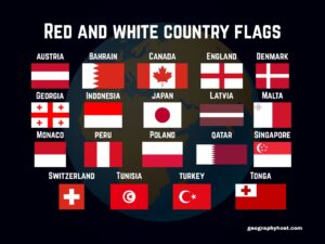 Red and white country flags - GEOGRAPHY HOST