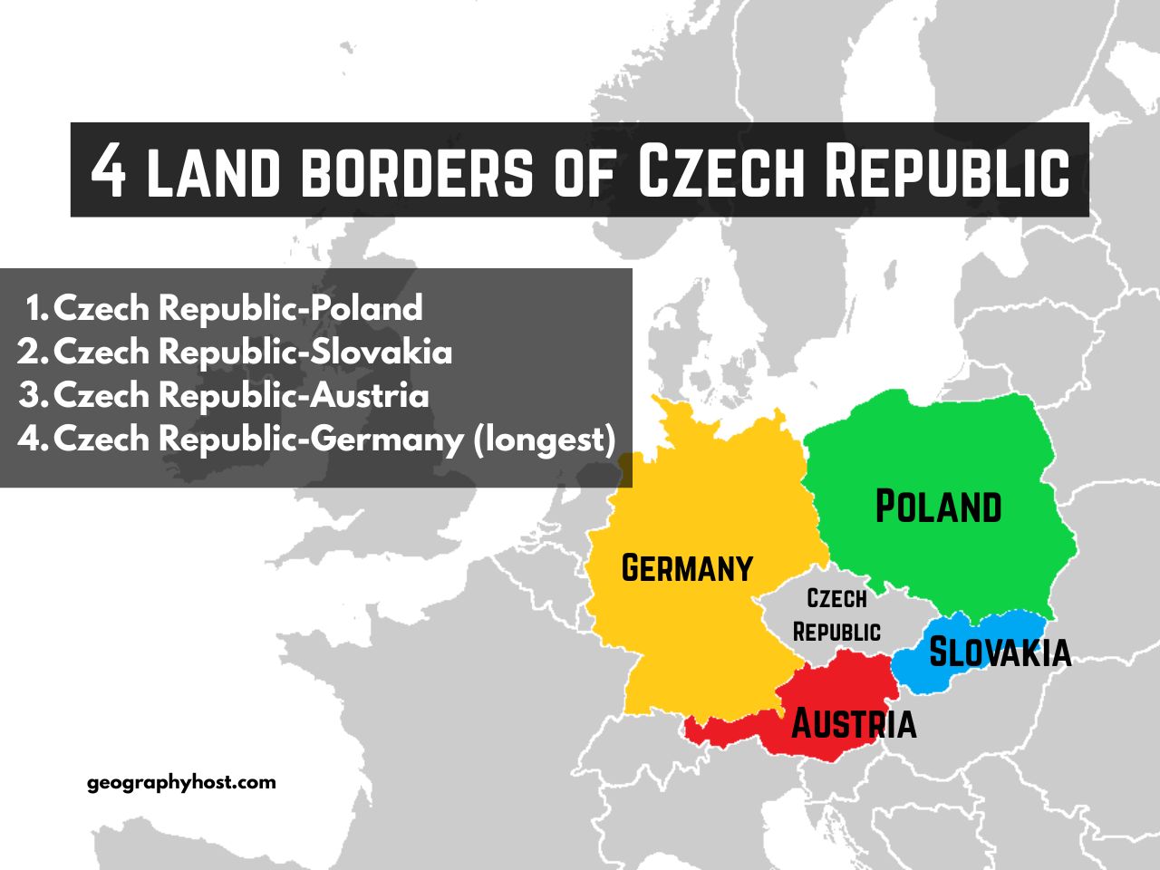 What are the 4 countries that border Czech Republic? - GEOGRAPHY HOST